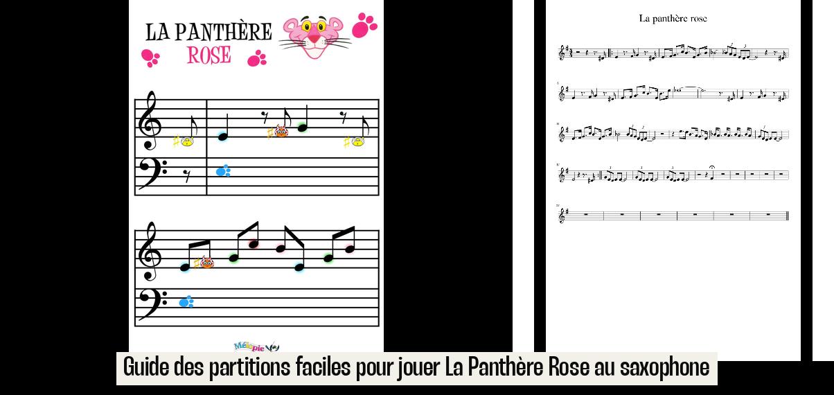 Guide des partitions faciles pour jouer La Panthère Rose au saxophone ...